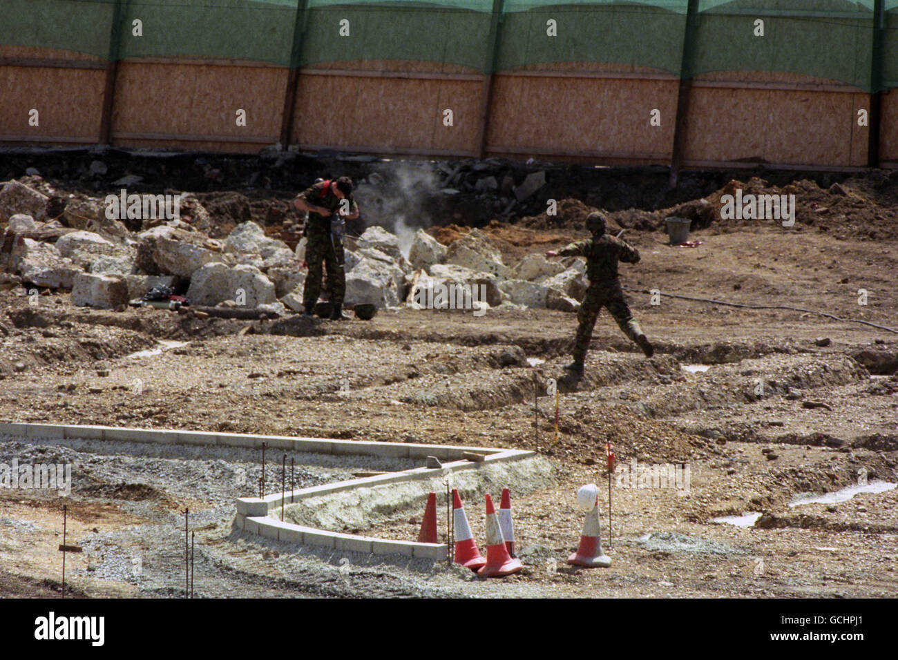 STEAM RISES FROM THE SITE AS THE UNEXPLODED SECOND WORLD WAR BOMB FOUND ...