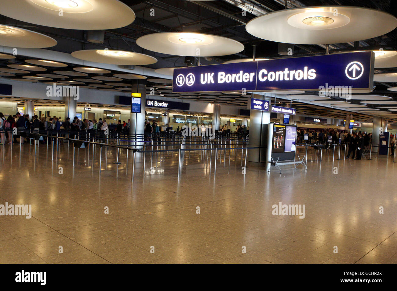 Generic view of the UK Border Desks in Terminal 5 of Heathrow Airport ...