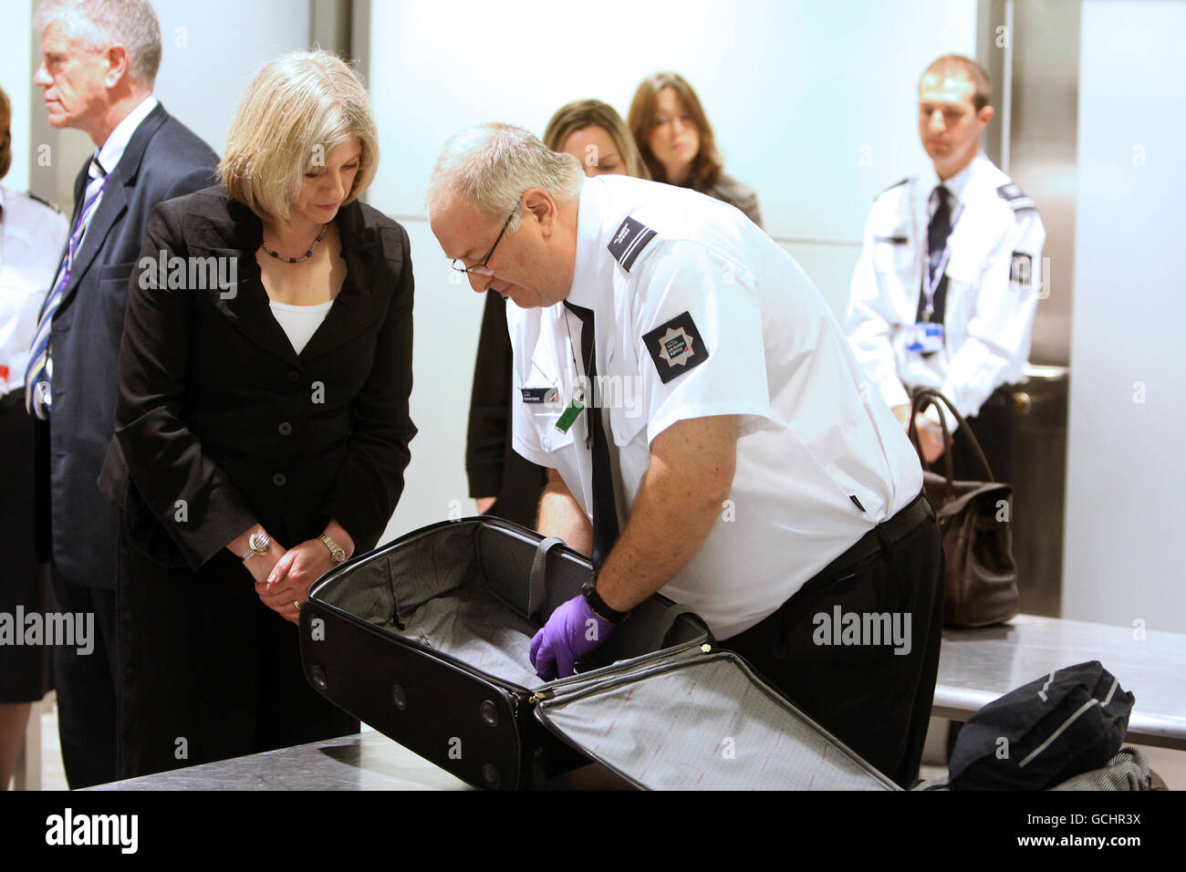 Home Secretary visits Heathrow Stock Photo - Alamy
