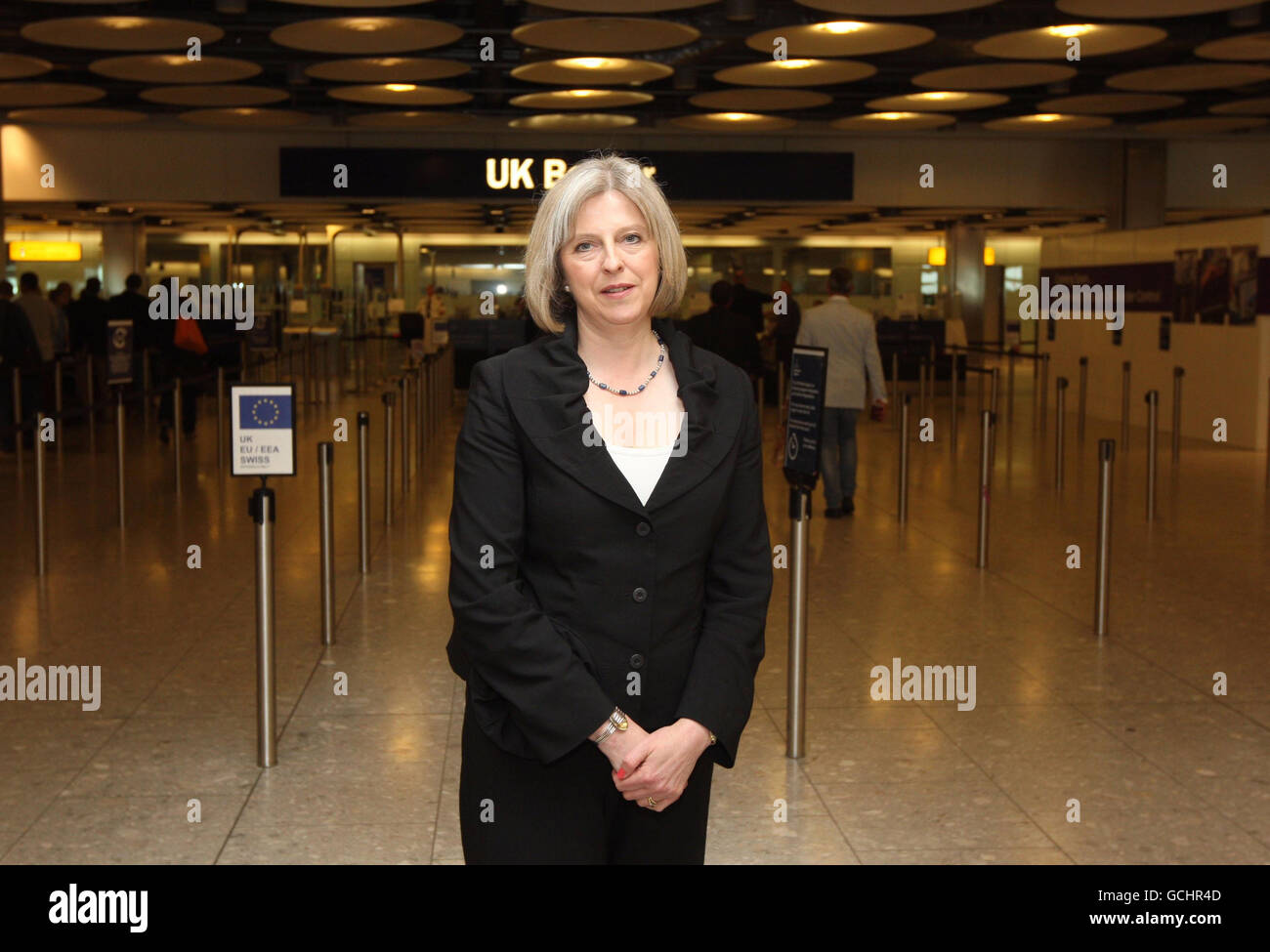 Home Secretary visits Heathrow Stock Photo - Alamy