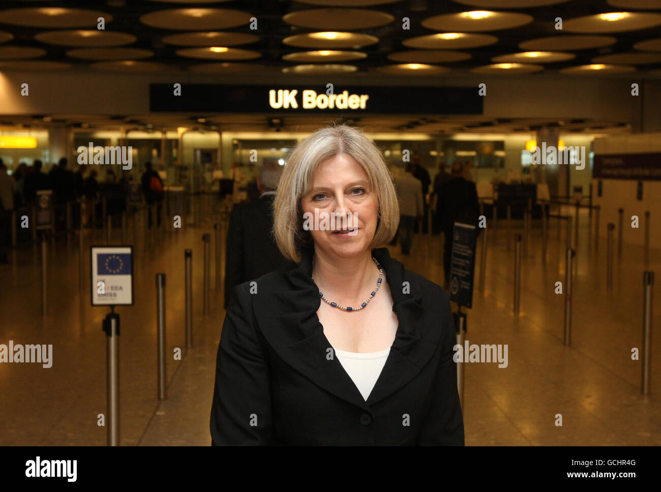 Home Secretary visits Heathrow Stock Photo - Alamy