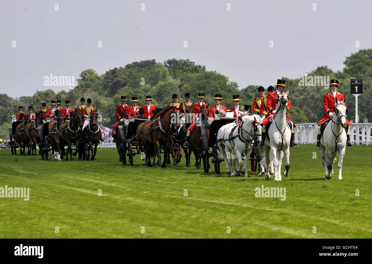 The Royal Procession arrives on day three of the Royal Ascot Meeting at ...