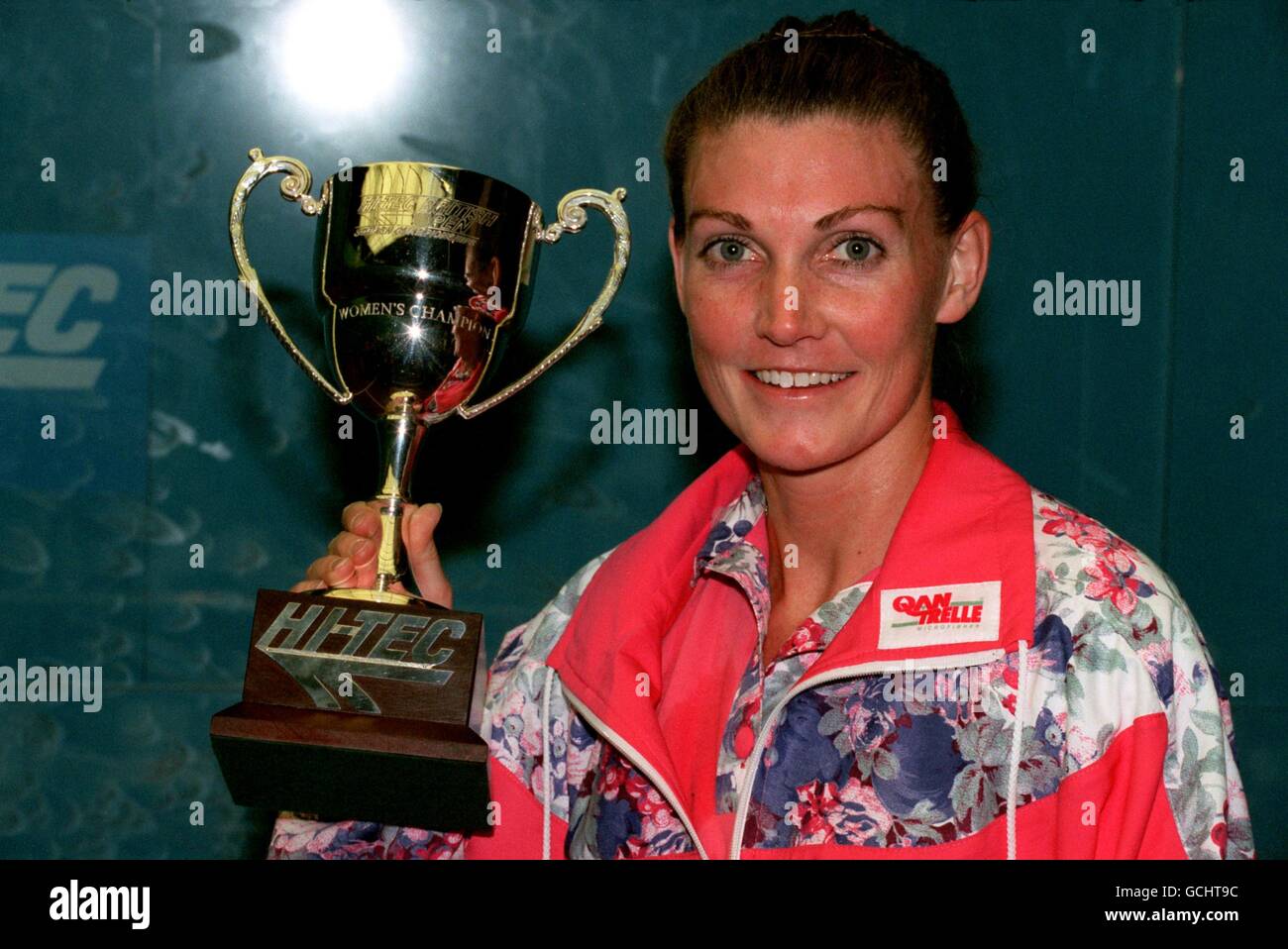 BRITISH OPEN SQUASH. MICHELLE MARTIN, (AUS) WITH THE CHAMPIONS TROPHY ...