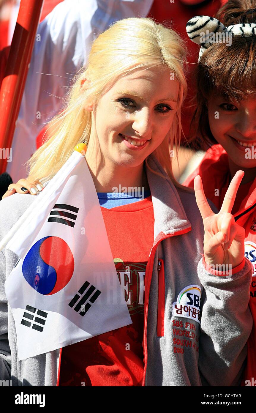 South Korea fans in the stands at the Soccer City Stadium Stock Photo ...