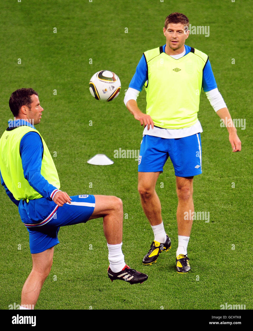England's Jamie Carragher and Steven Gerrard (right) during the ...