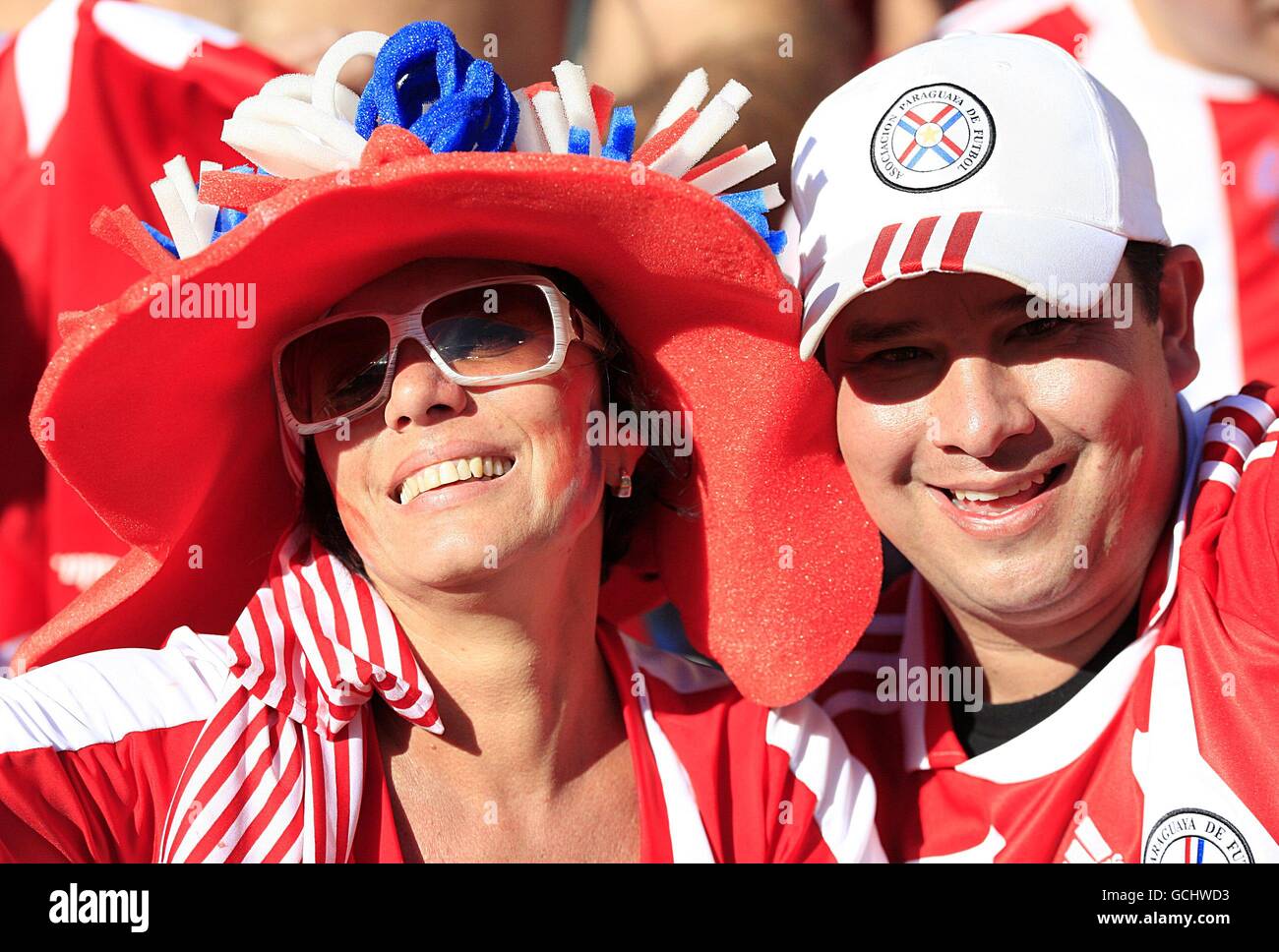 Slovakia fans cheer on their side in the stands hi-res stock ...