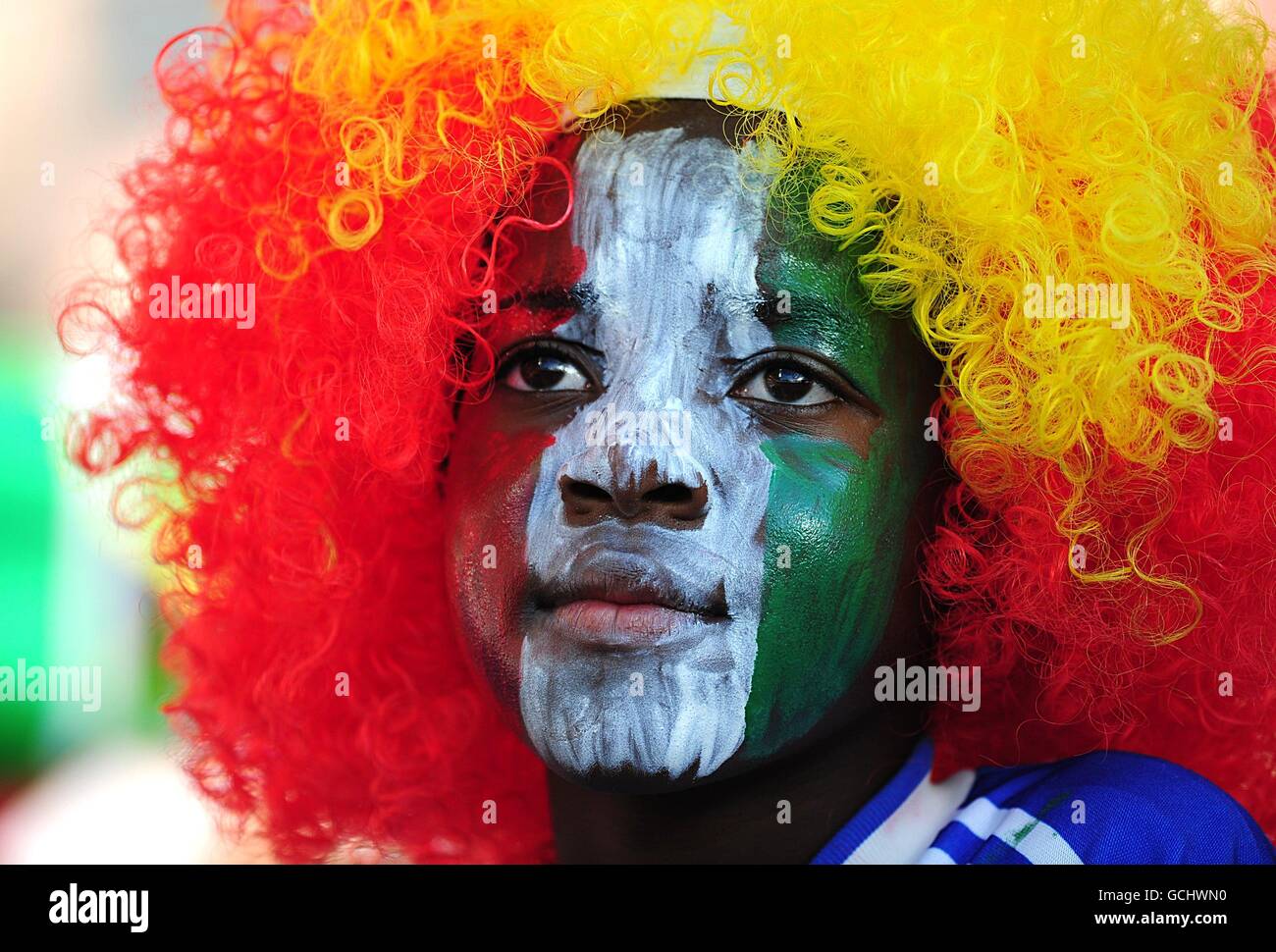 An italy fan shows her support in the stands hi-res stock photography ...