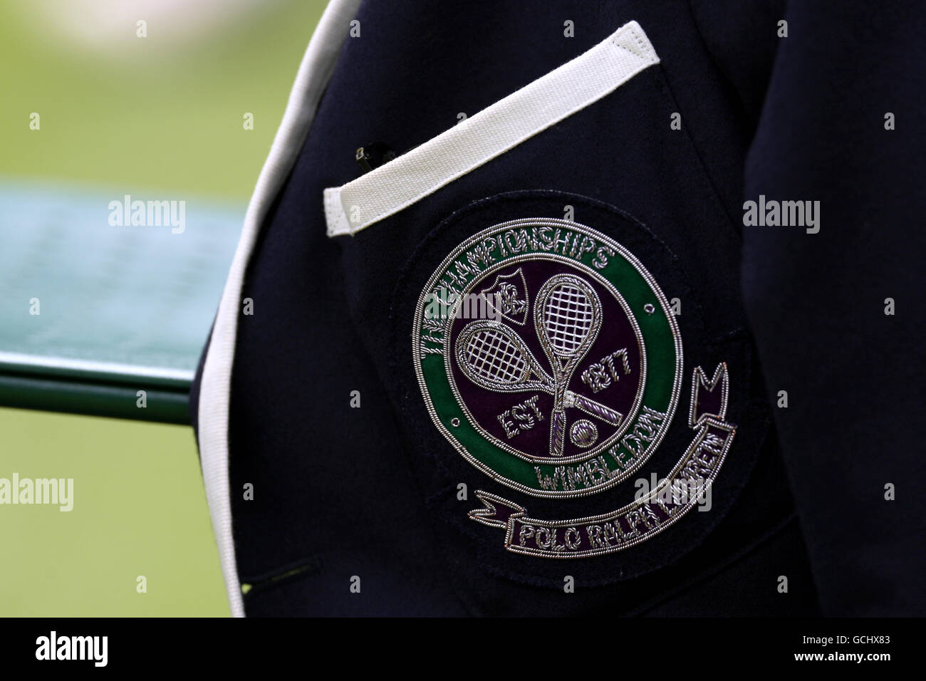 General view of a WImbledon logo on an Umpires' blazer Stock Photo - Alamy