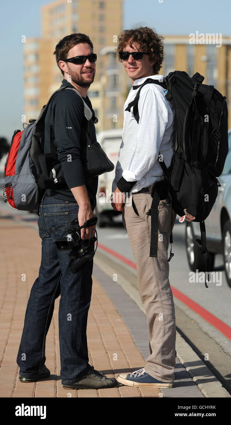 England fans Merrick Adams (left) and Andrew Grady from South Shields ...