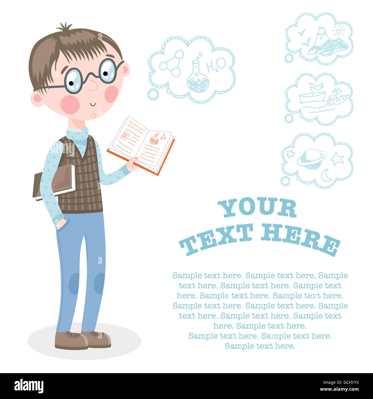 Student shows his notebook with the study Stock Photo - Alamy