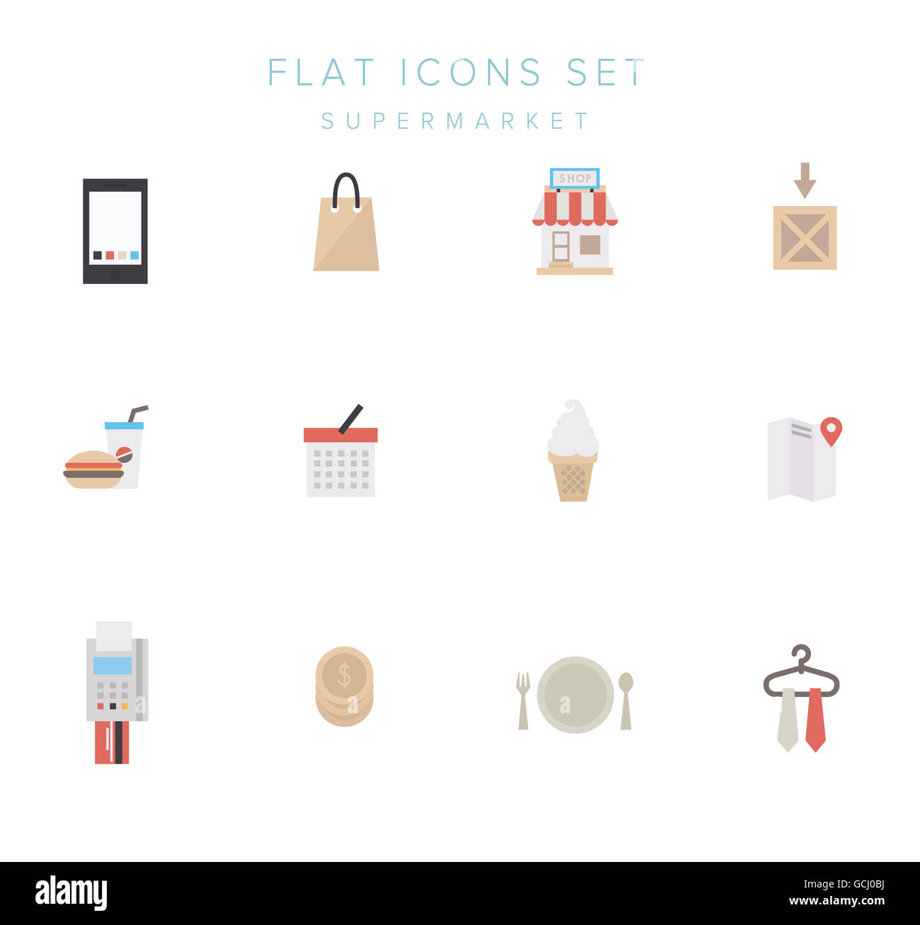 Big set of simple shopping icons Stock Photo - Alamy