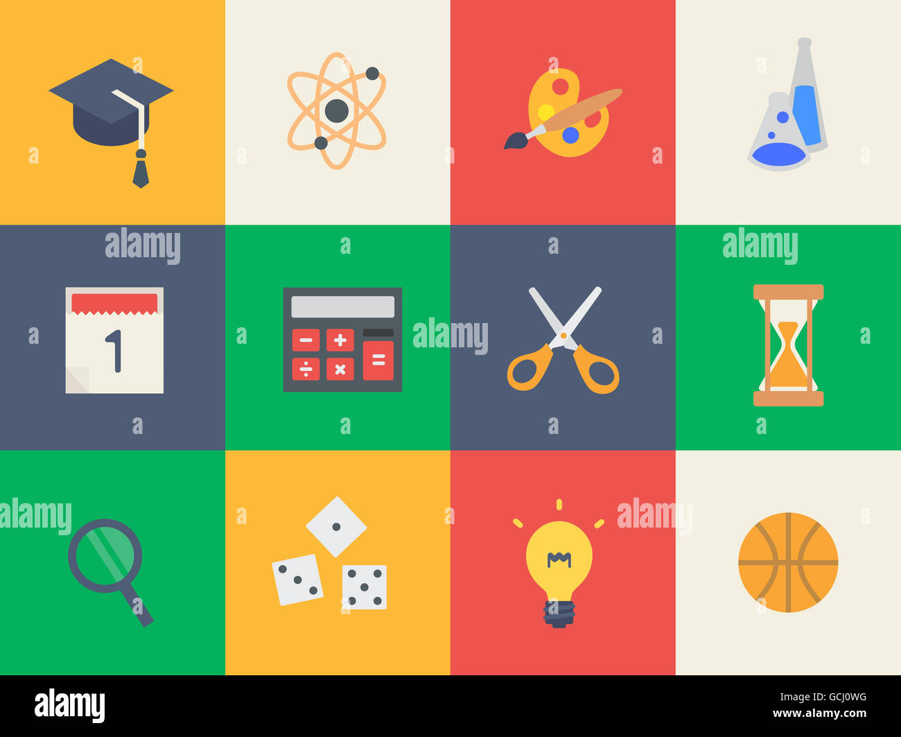 Set of education icons Stock Photo - Alamy