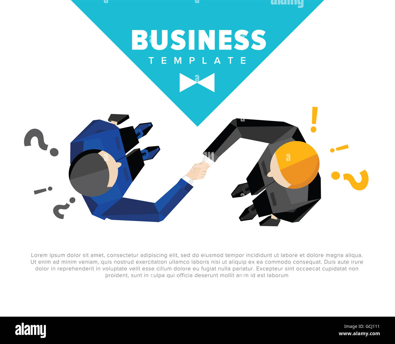 Two men at the negotiating table. Top view Stock Photo - Alamy