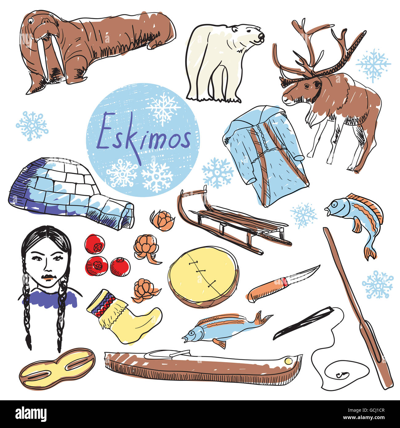 Set tourist attractions eskimos hi-res stock photography and images - Alamy