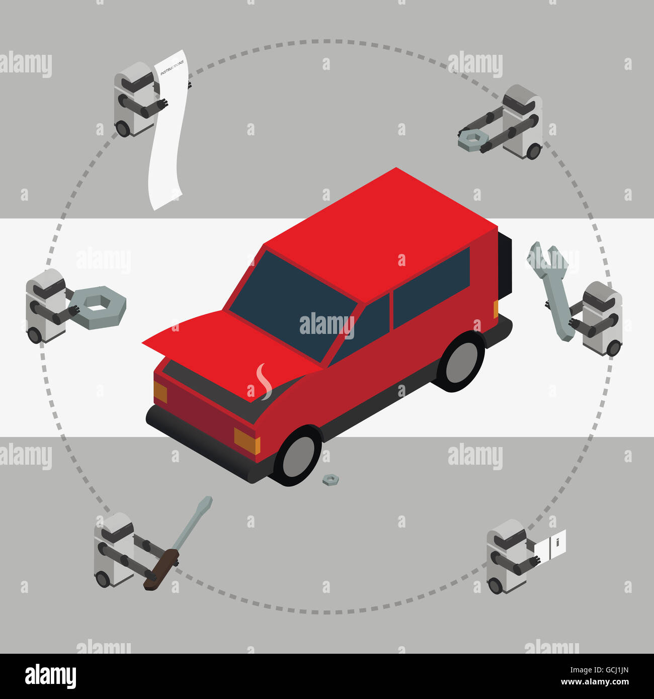 Car service illustration Stock Photo - Alamy