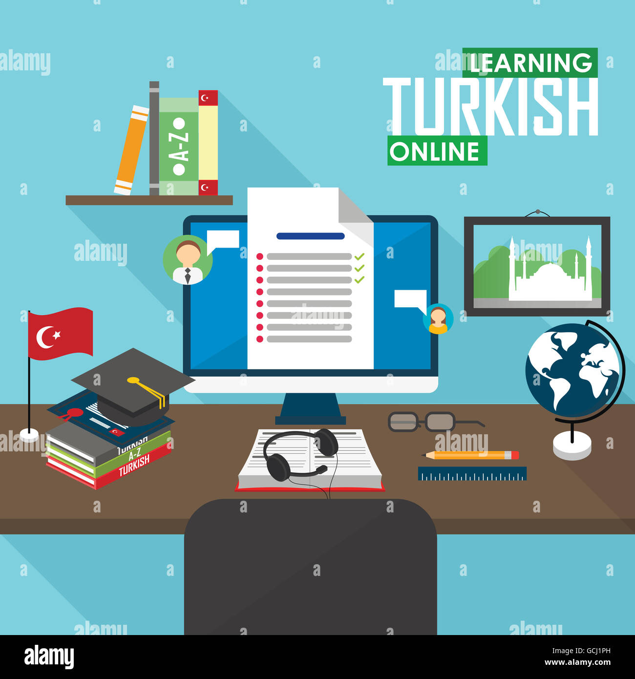 E-learning Turkish language Stock Photo - Alamy