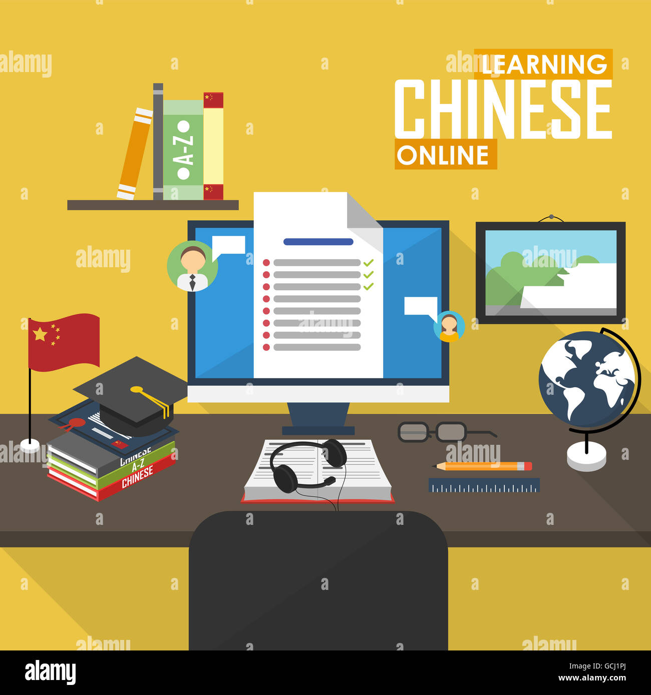E-learning Chinese language Stock Photo - Alamy