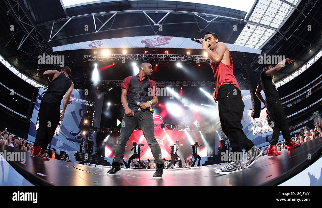 Jls on stage capital fm summertime ball wembley stadium hi-res stock ...