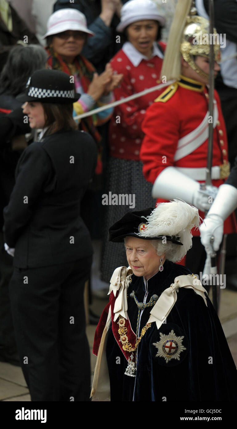 Britain's Queen Elizabeth II during the procession of the Order of the ...