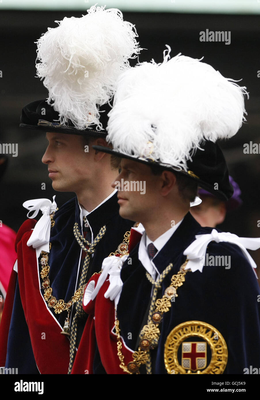 Prince William (left) and Prince Edward attend The Order of the Garter ...