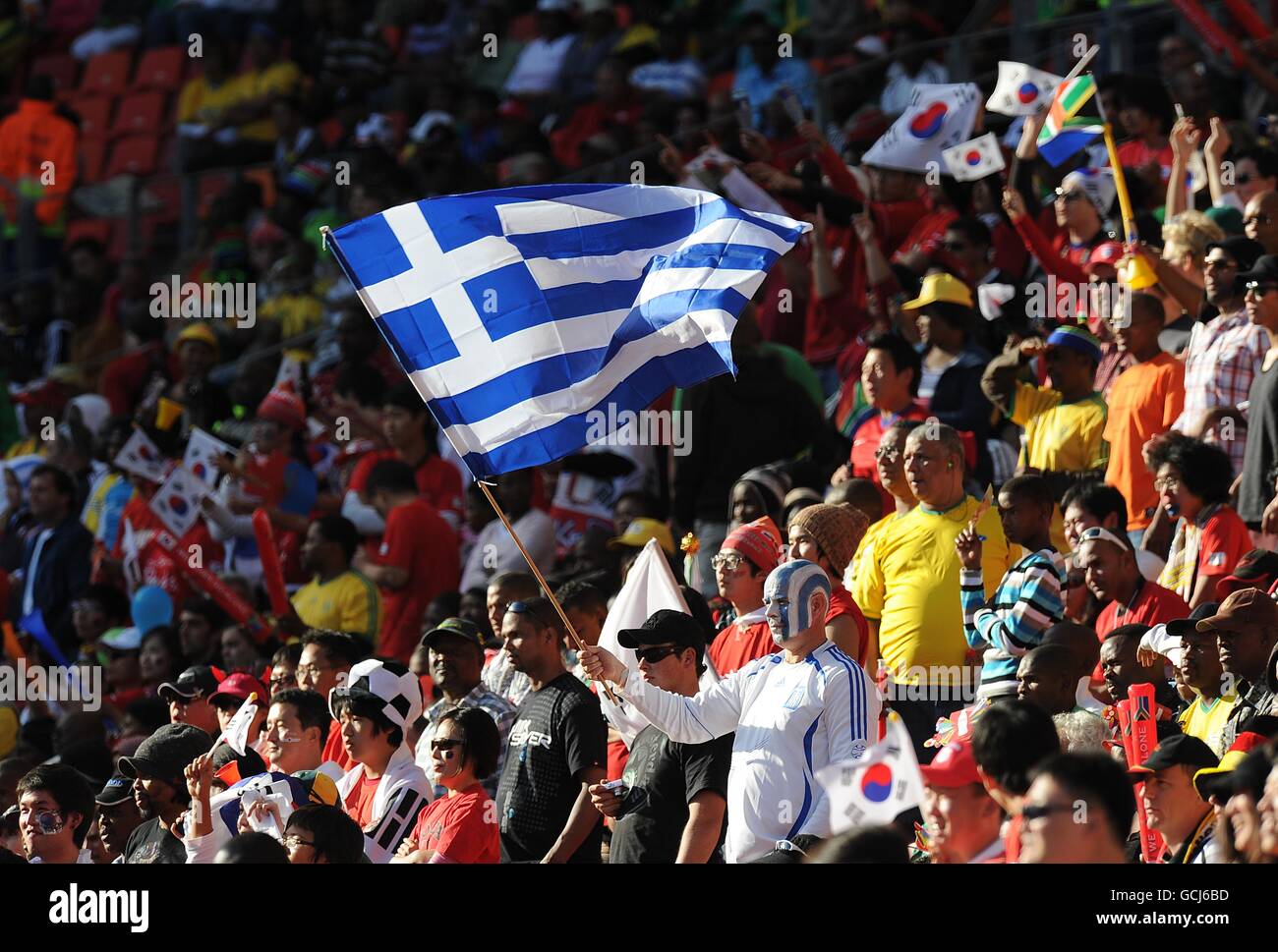 Greek fans in the stands hi-res stock photography and images - Alamy