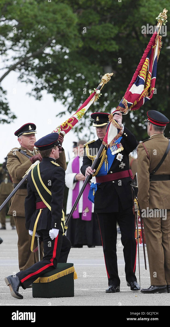Andrew presents new Regimental Colours Stock Photo - Alamy