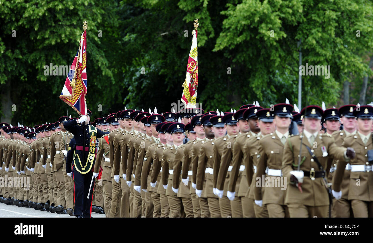 Andrew presents new Regimental Colours Stock Photo - Alamy