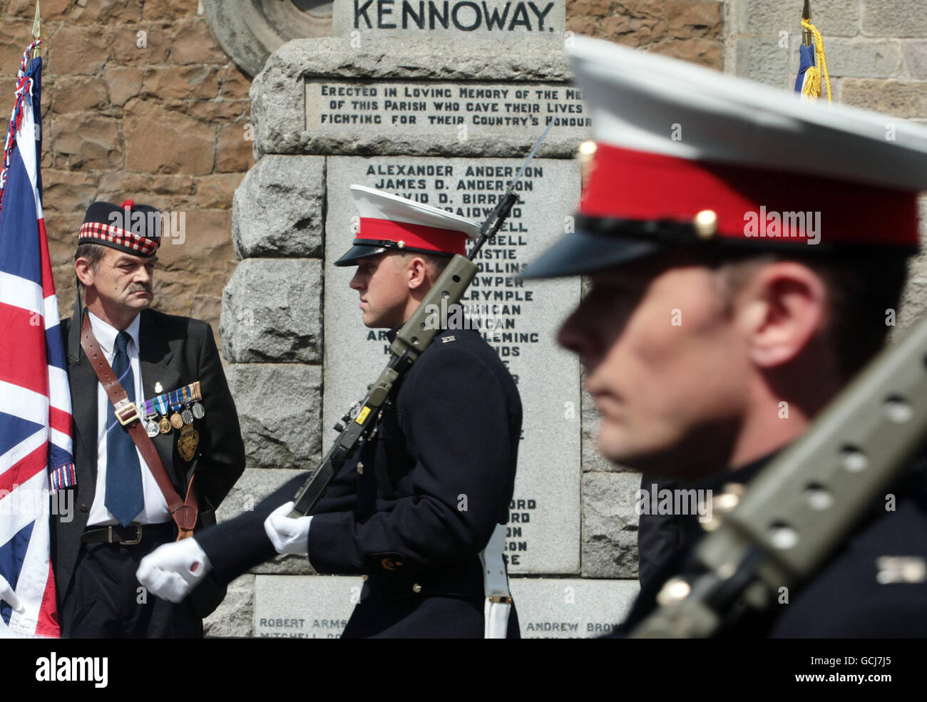 Servicemen line up for the funeral Royal Marine Corporal Stephen Walker ...