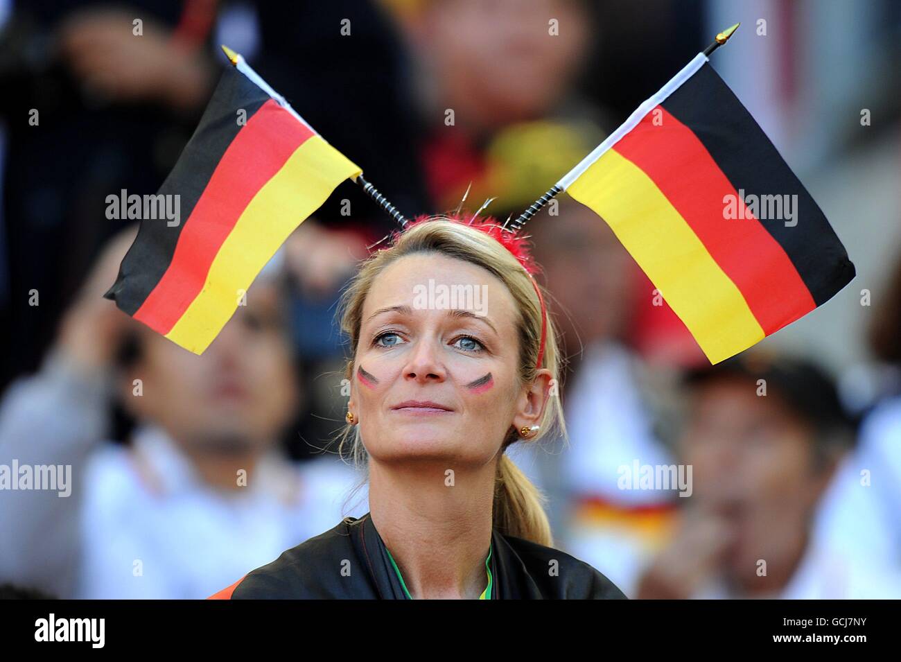 Germany fan in the at the nelson mandela bay stadium hi-res stock ...