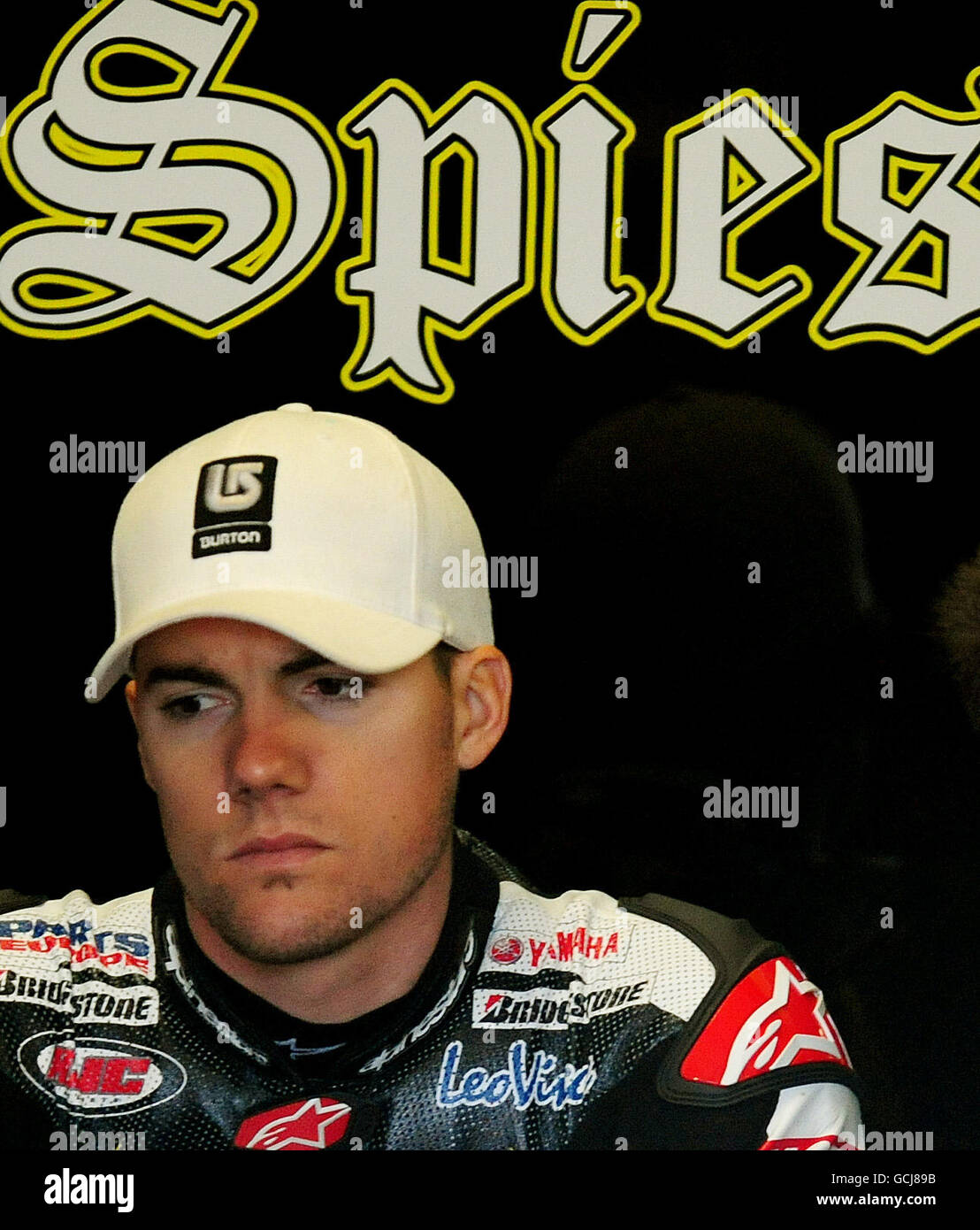 Yamaha's Ben Spies of USA in the paddock during British Grand Prix at ...