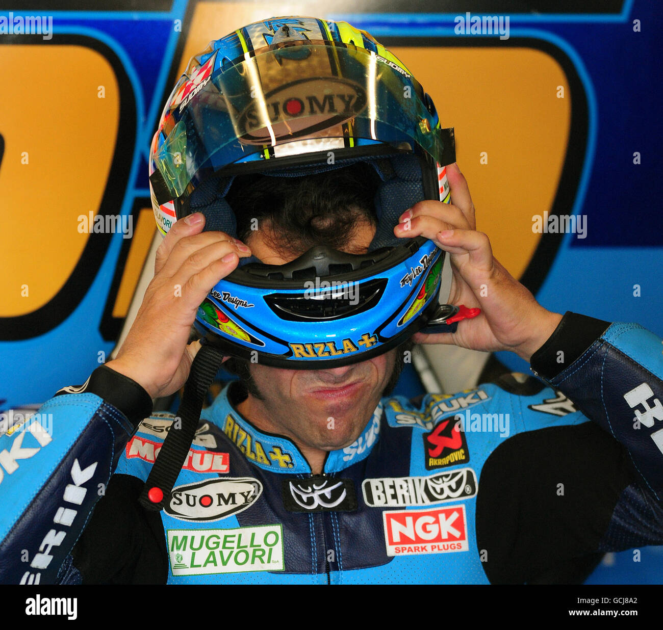 Suzuki's Loris Capirossi of Italy in the paddock during British Grand ...