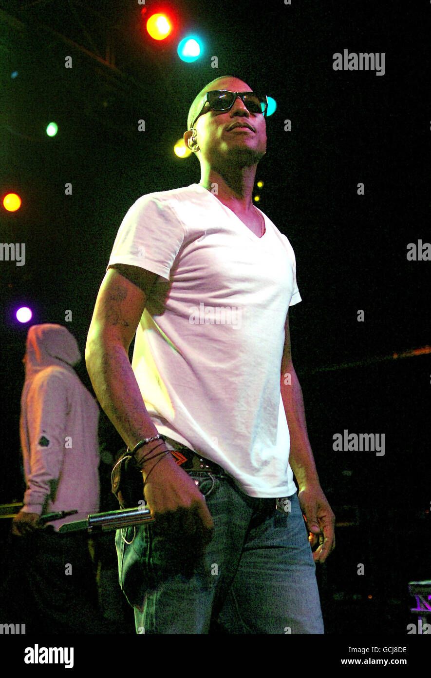 Pharrell Williams of N.E.R.D performs on stage at the HMV Forum in ...
