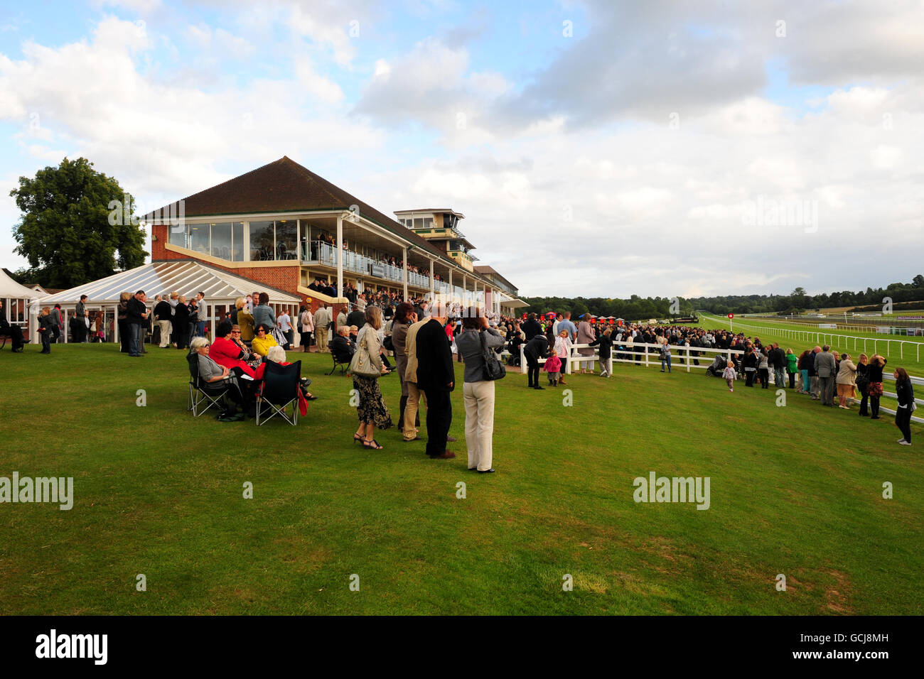 General view of the grandstand at lingfield racecourse hi-res stock ...
