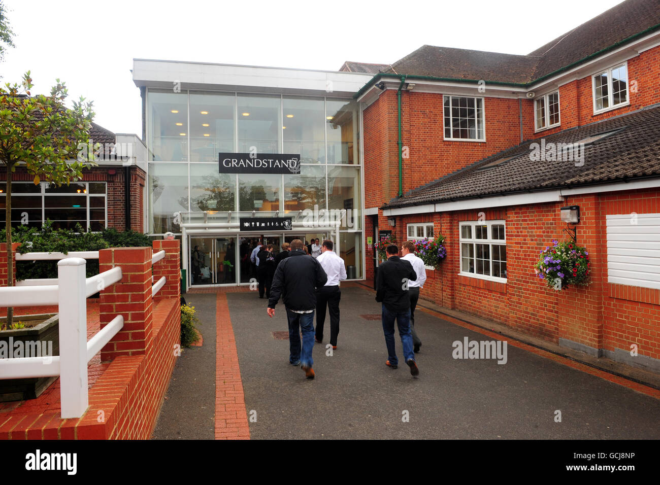 General view of the grandstand at lingfield racecourse hi-res stock ...
