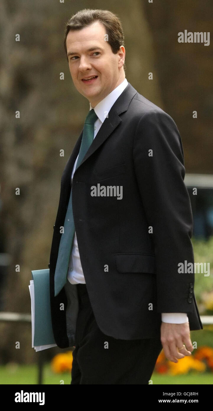 Chancellor George Osborne arrives for a cabinet meeting at 10 Downing ...