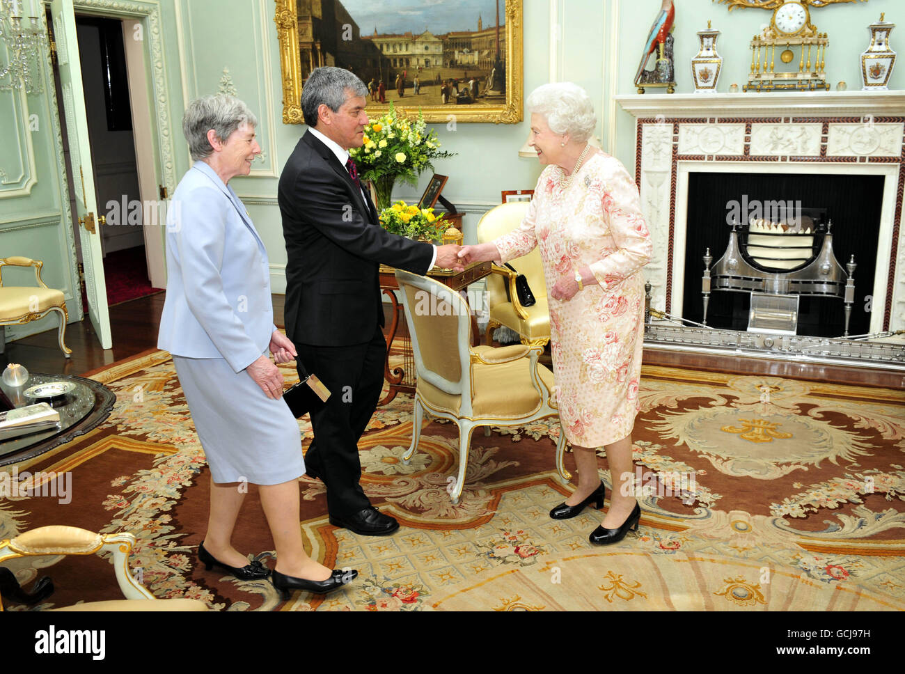 Queen Elizabeth II receives The Honourable Graydon Nicholas, Lieutenant ...
