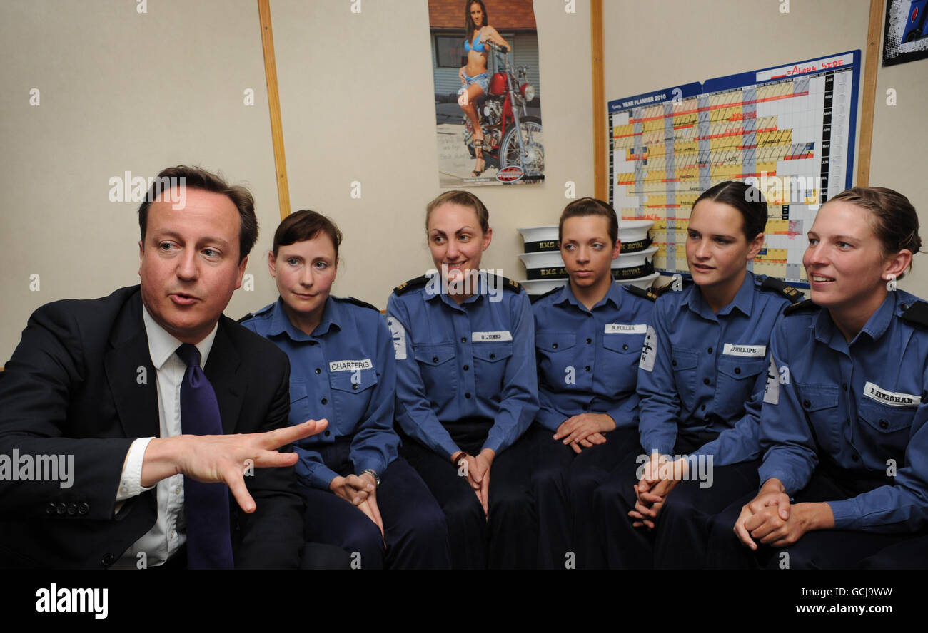Prime Minister David Cameron meets sailors on board HMS Ark Royal in ...