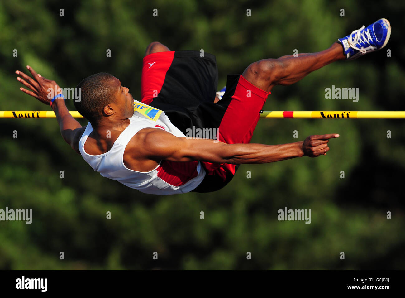 Wakefield harriers bernard in action during the mens high jump hi-res ...