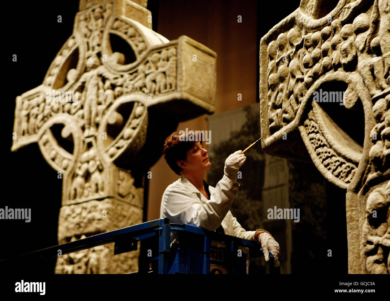 Irish High Crosses exhibition Stock Photo - Alamy