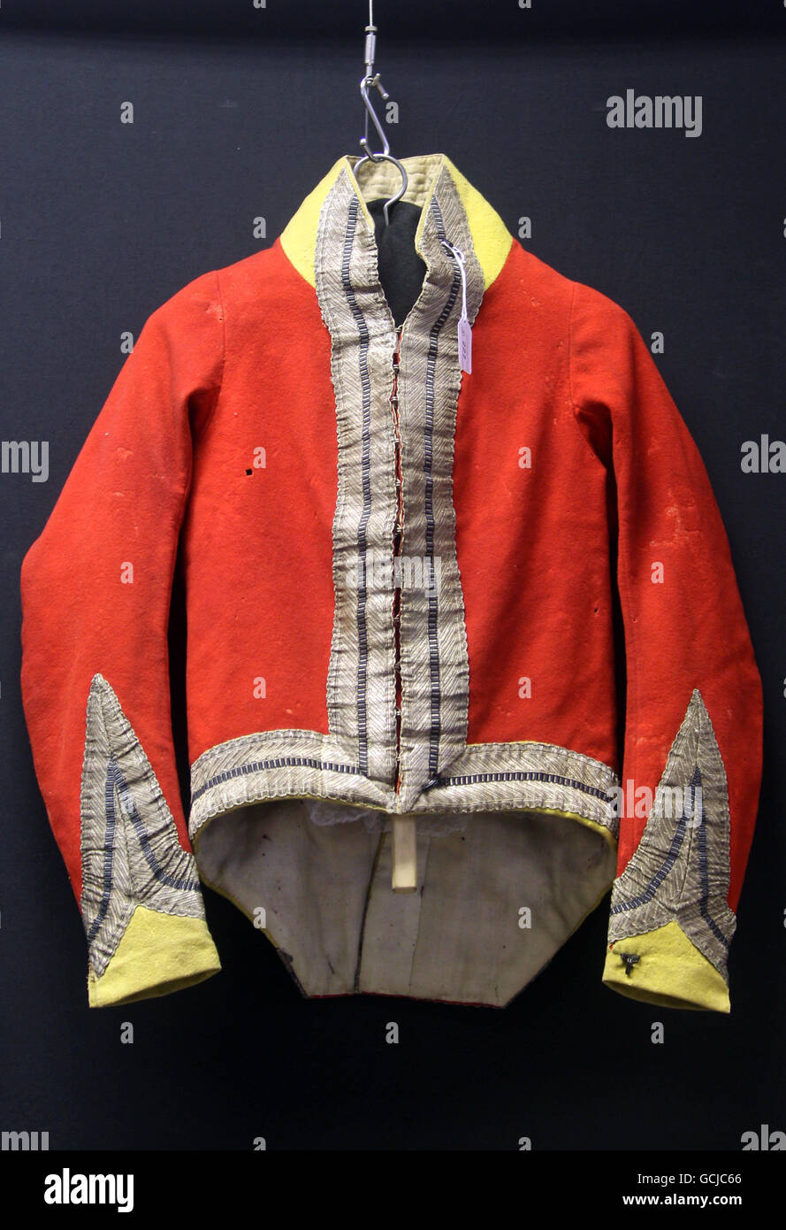 A scarlet officer's jacket from the Battle of Waterloo on display at ...