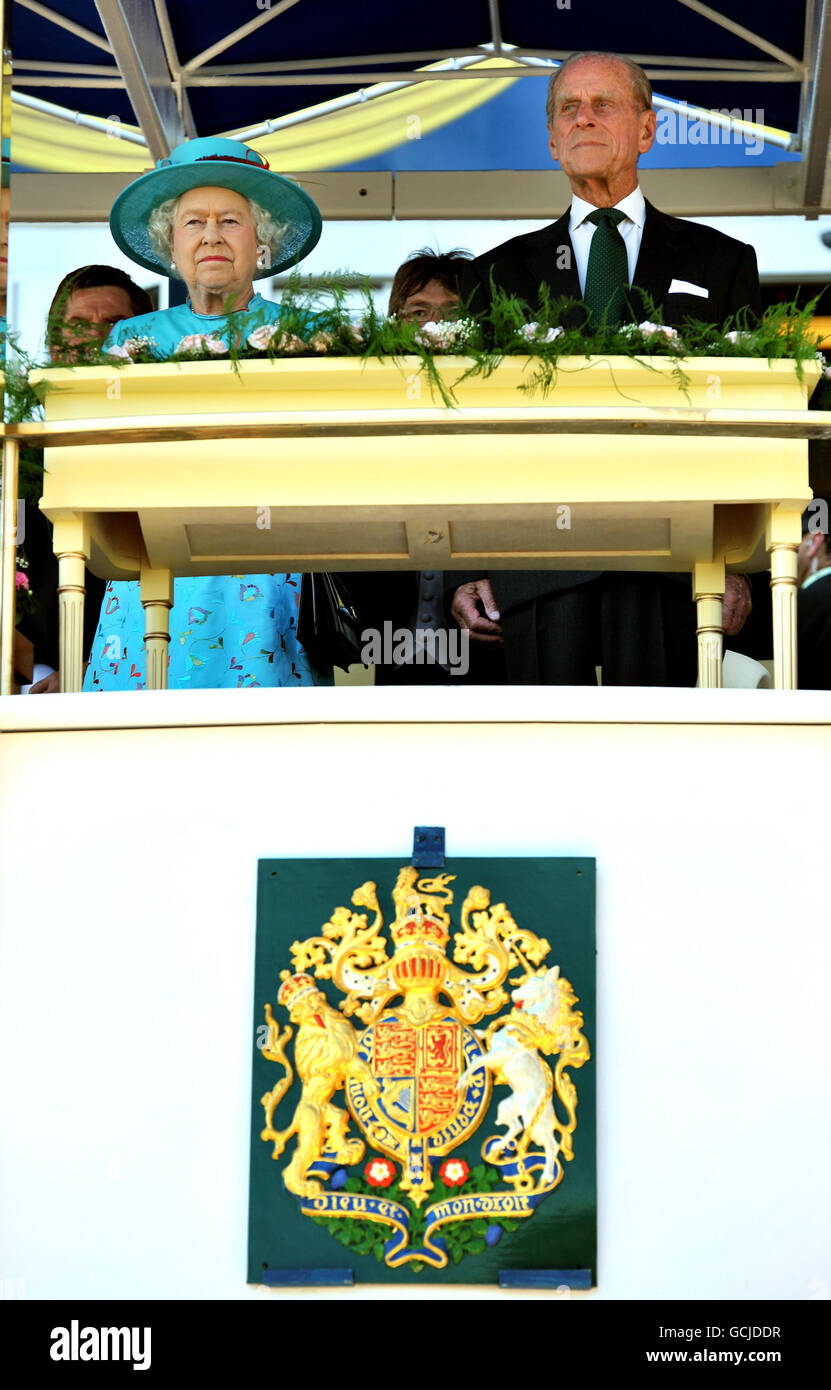Britain's Queen Elizabeth II and the Duke of Edinburgh in the royal box ...