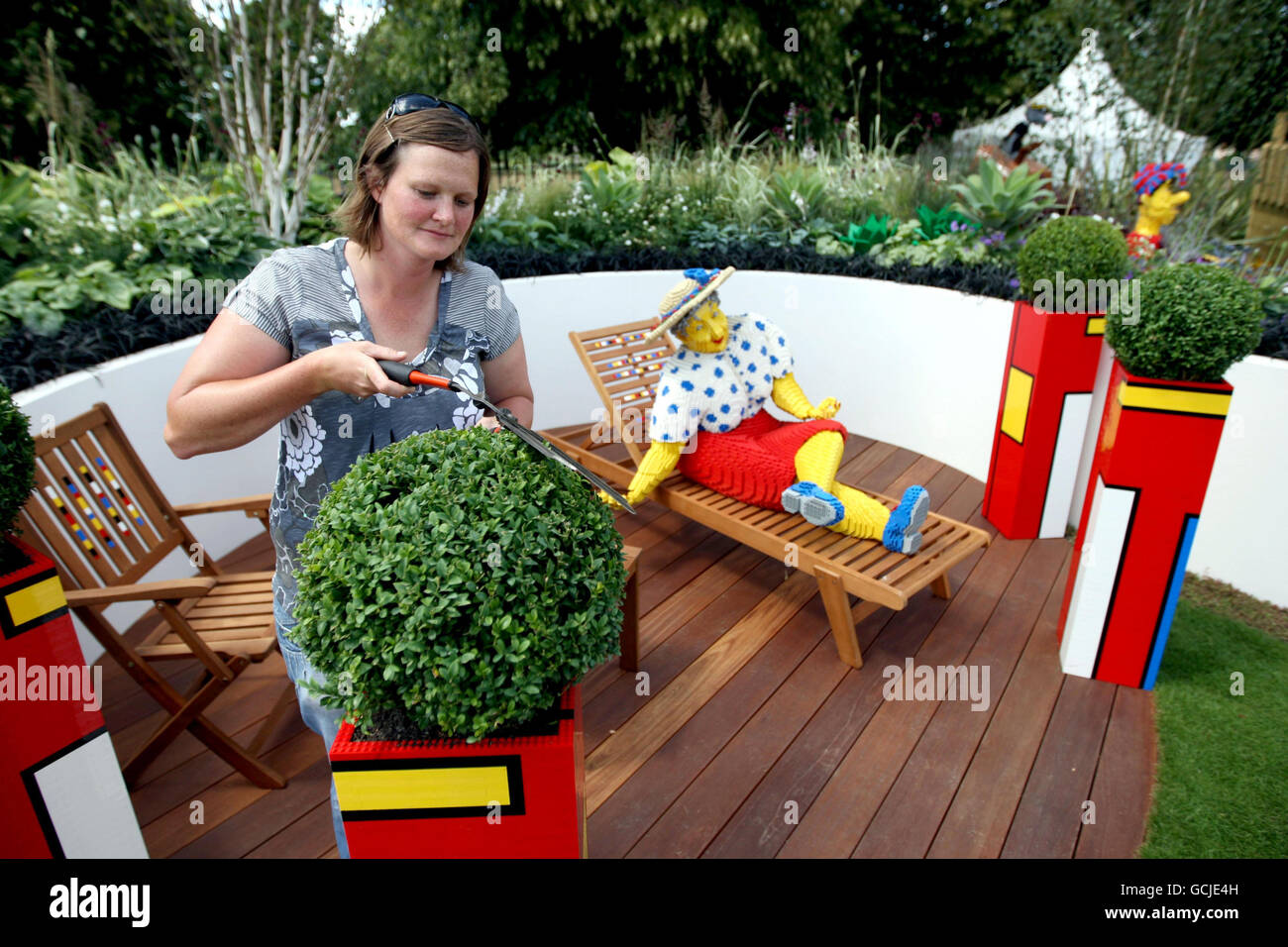 LEGOLAND Windsor landscape designer Paula Young puts some finishing ...