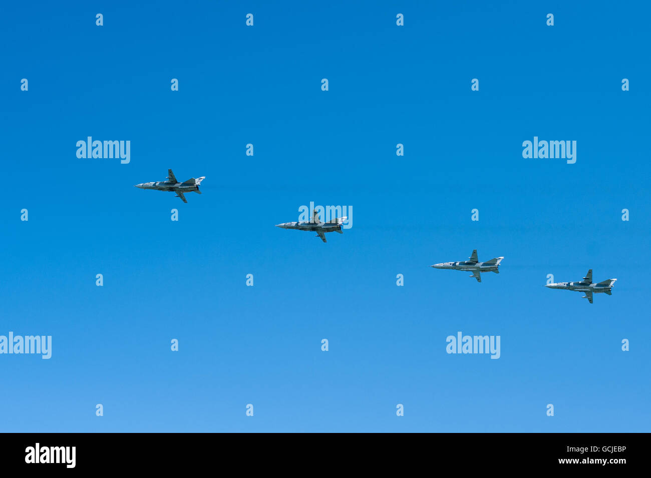 four russian combat jets in the air Stock Photo - Alamy