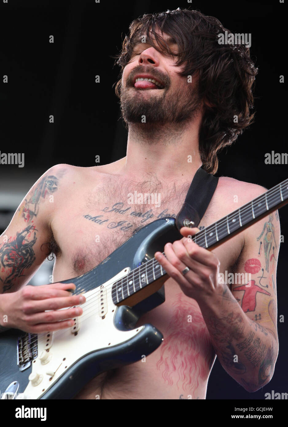 Simon Neil from the band Biffy Clyro performing at the T in the Park ...