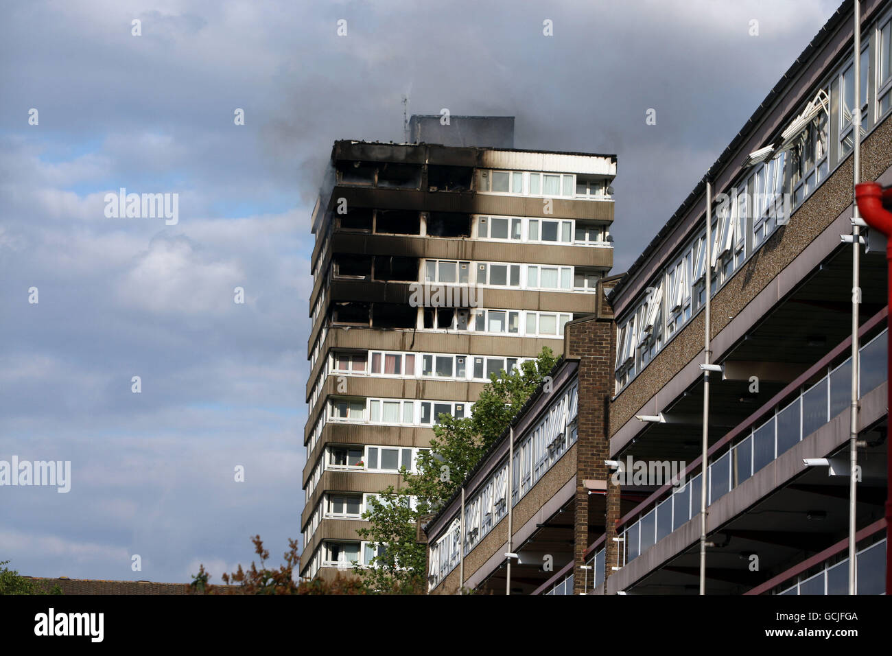 Fire in a tower block in cambridge road hi-res stock photography and ...