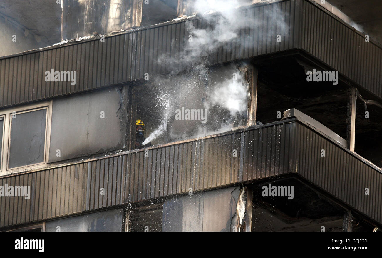 Tower block fire Stock Photo - Alamy