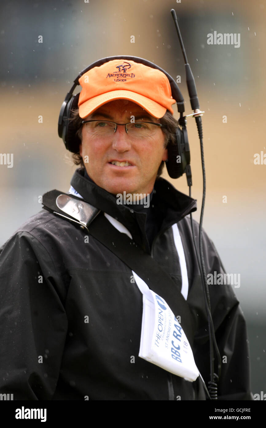 A BBC Radio presenter during round one of The Open Championship 2010 at ...