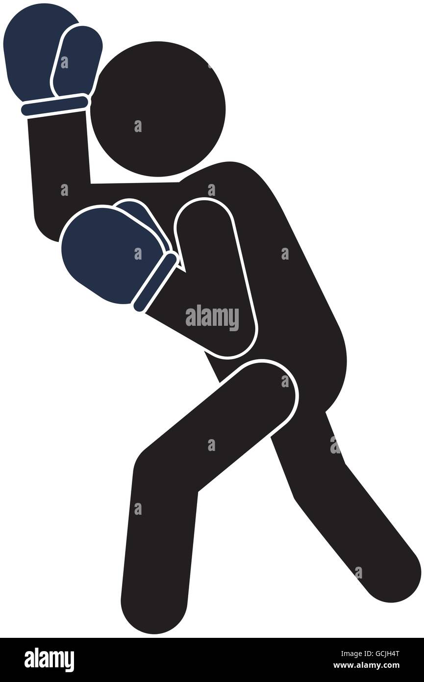 boxing person pictogram icon Stock Vector Image & Art - Alamy