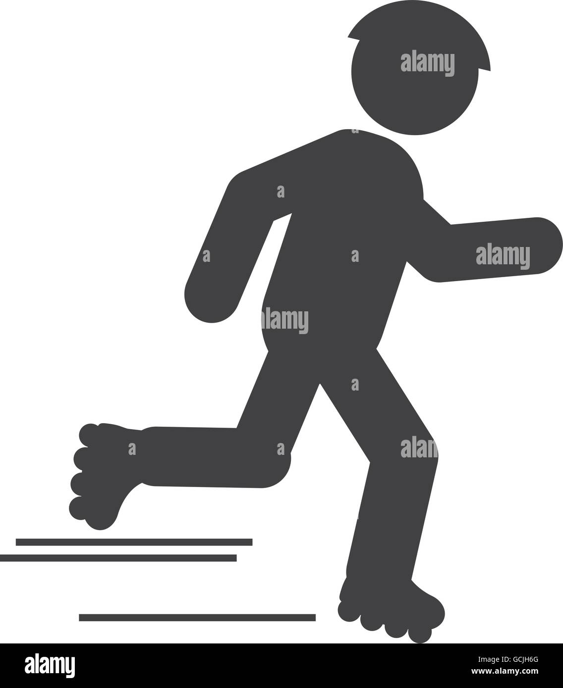 Skating man icon outline hi-res stock photography and images - Alamy