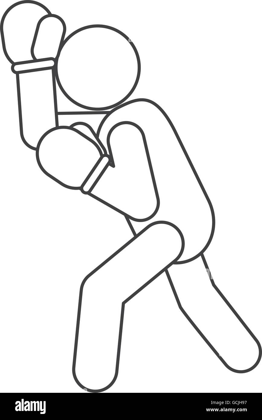 boxing person pictogram icon Stock Vector Image & Art - Alamy